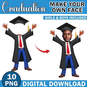 Afro American DIY Graduate Yourself PNG, Graduation Add Your Own Photo ...