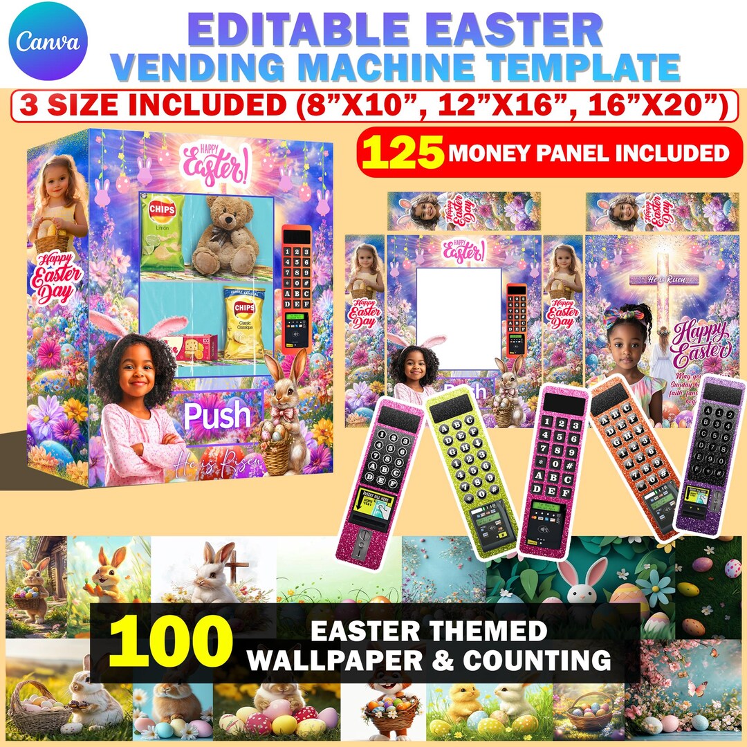 Easter Vending Machine Canva Template, Birthday Gift, 2025 Senior DIY ...