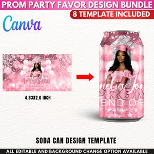 Prom Send off Treat Packaging, Prom Template Bundle, Pink & Silver Prom ...