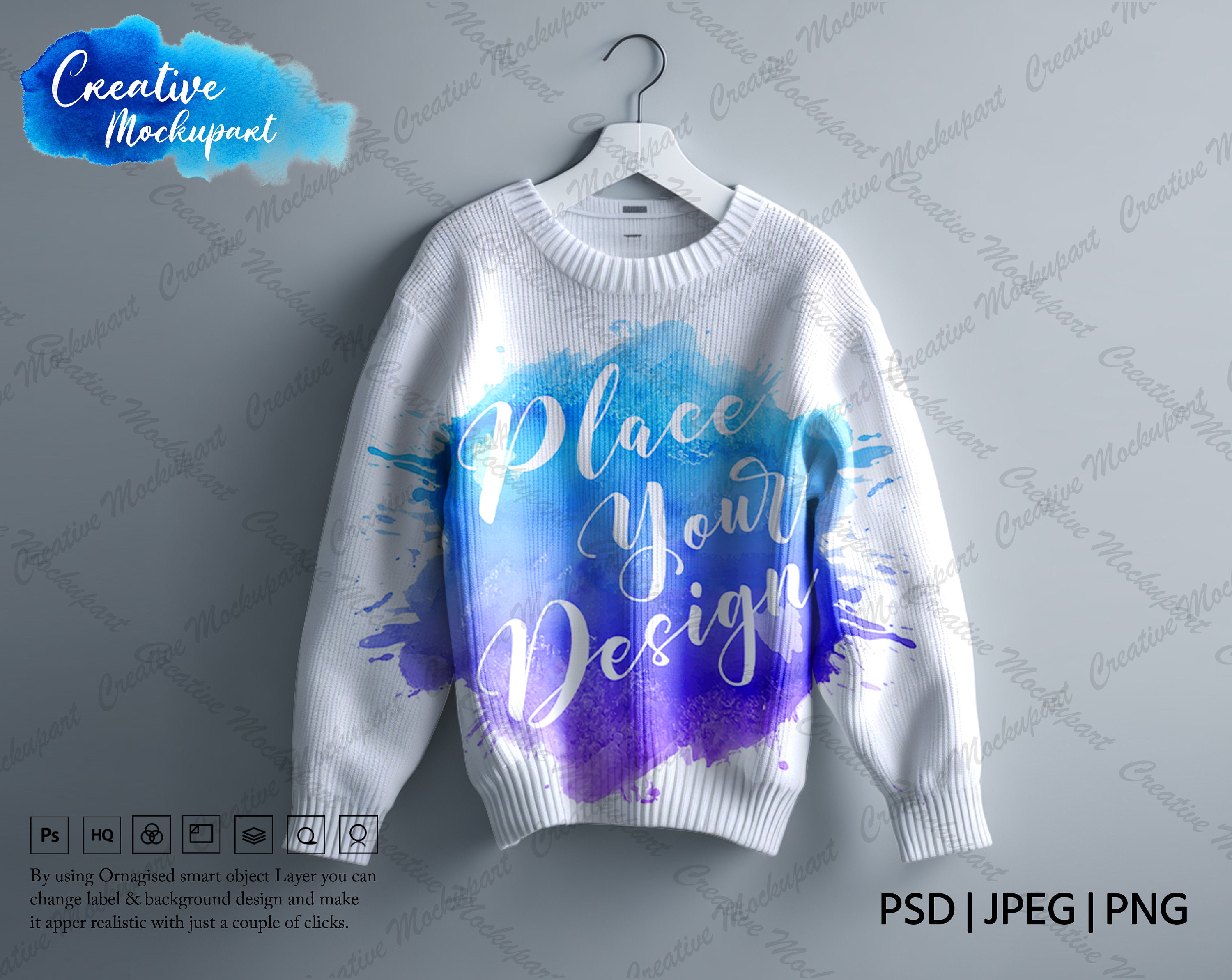 Realistic Regular Sweater Mockup | Winterwear Dress Mockup | Add Your ...