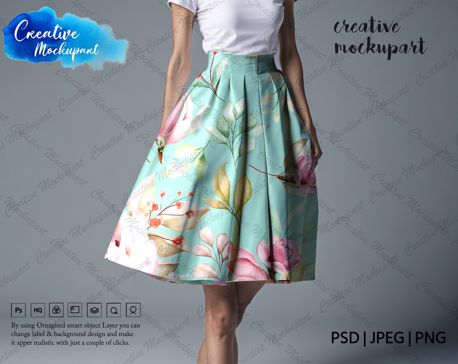 Midi Skirt Mockup Change Background Add Your Own Design via - Etsy