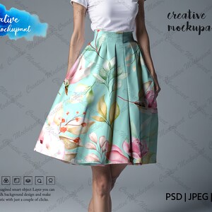 Midi Skirt Mockup | Change Background, Add Your Own Design via Photoshop Smart PSD Object ...