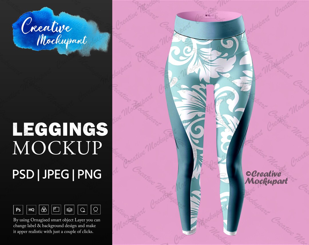 Leggings Mockup | Yoga Leggings Mockup, Photorealistic Long Leggings ...
