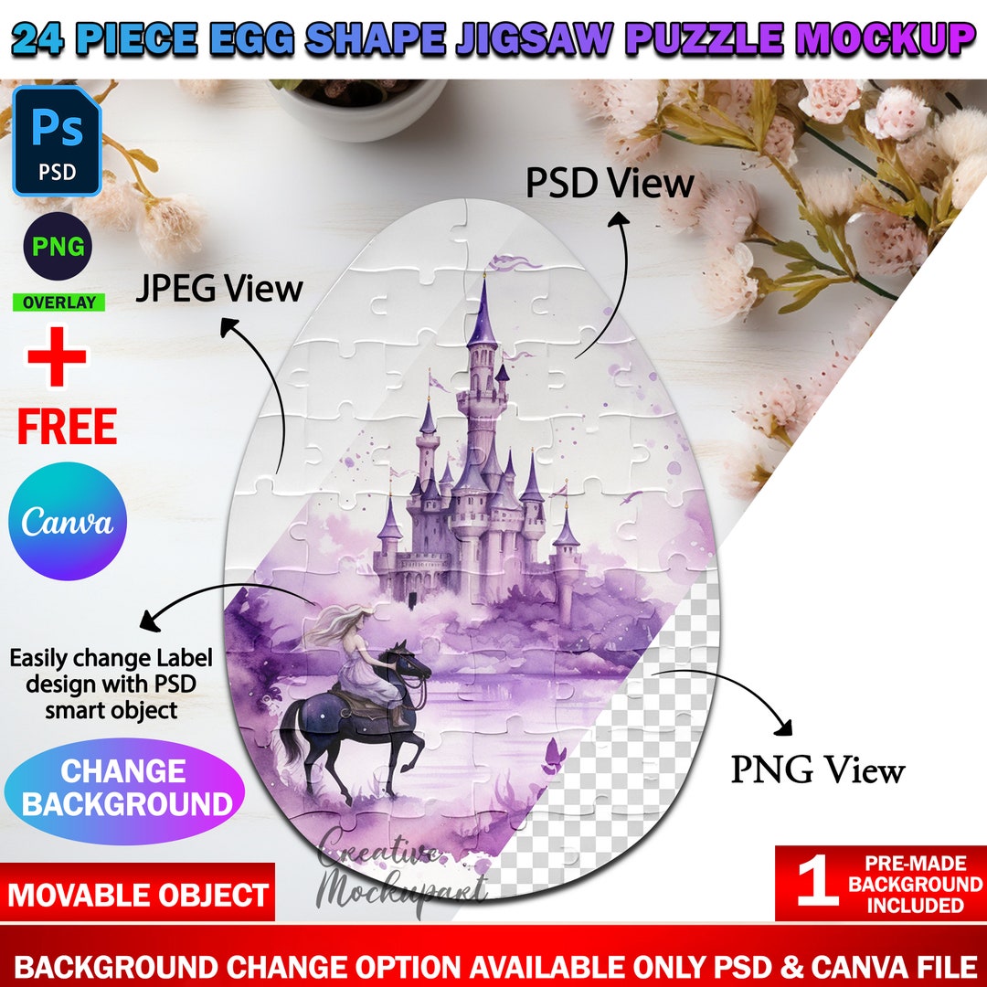 Dye Sublimation 24 Piece Puzzle Mockup, Jigsaw Puzzle Template, Insert ...