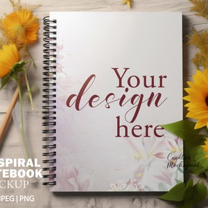 Canva Frame A5 Spiral Notebook Mockup | Canva Notebook Mockup | Book ...