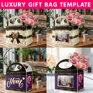 Canva Editable 8.5x11 Luxury Handbag Gift Box Design Template Bundle ...