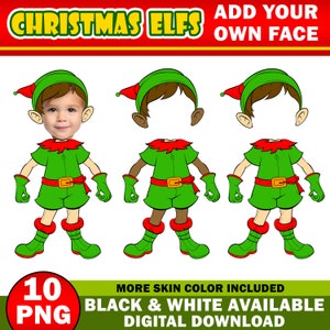 Christmas Add Your Own Elf Photo Picture PNG Bundle, DIY Elf Yourself ...