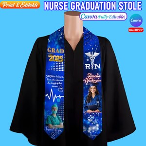 Nurse Graduation Stole Template for Nursing Class of 2025, Graduation ...