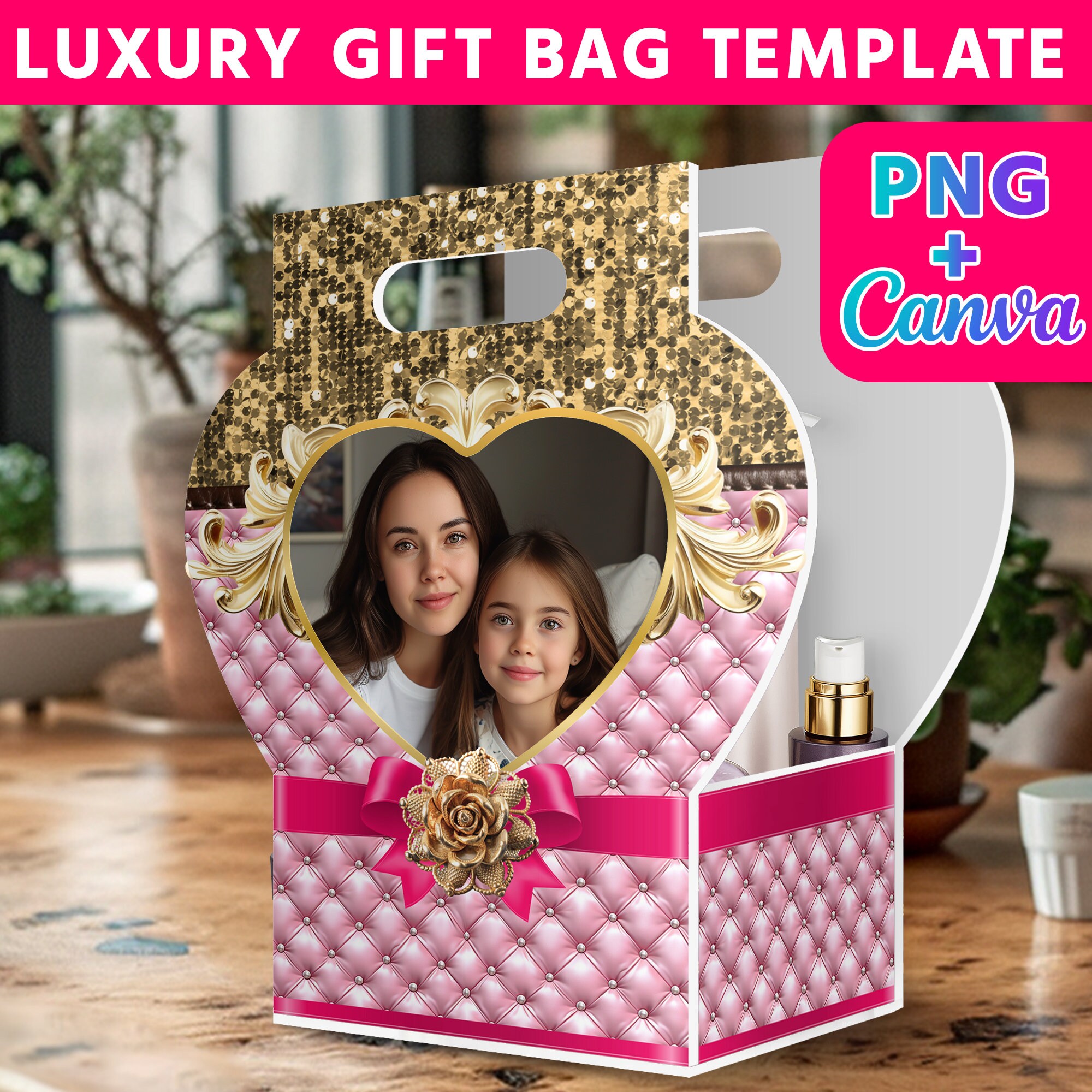 Heart Shape Handbag Gift Box Template, Designer Handbag Gift Box ...