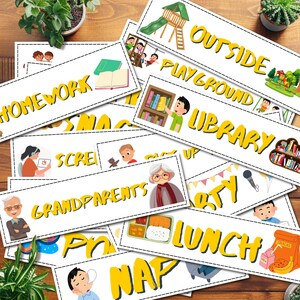 Visual Schedule Toddler Kids Routine Chart Printable Cards, Kids Chore ...