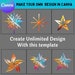 50 Canva Frames Sparkle Star Template Bundle | Make Your Own Bright ...