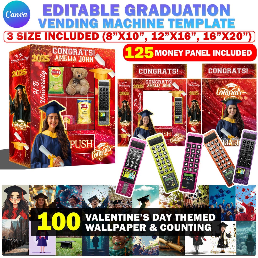 Canva Vending Machine Template, DIY, 8x10, 12X16, 16X20 DIY Senior ...