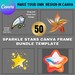 50 Canva Frames Sparkle Star Template Bundle | Make Your Own Bright ...