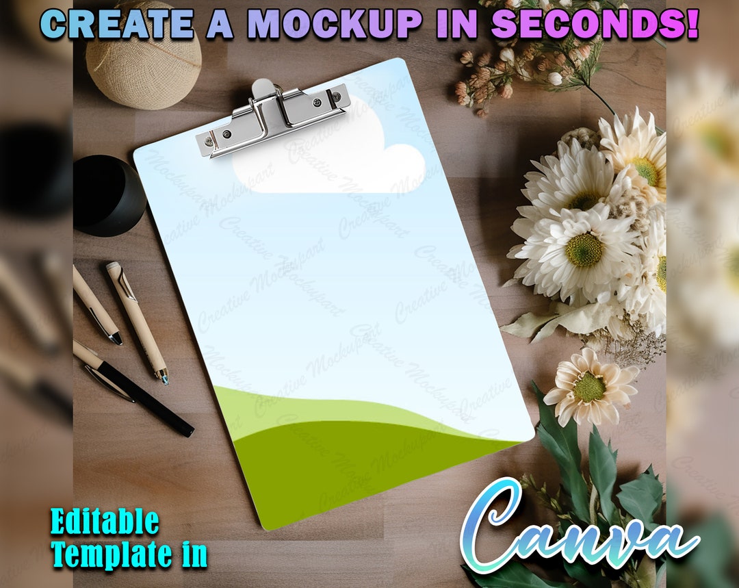 Canva Frame Dye Sublimation 9x12.5 Basic Clipboard Mockup | Mockup ...