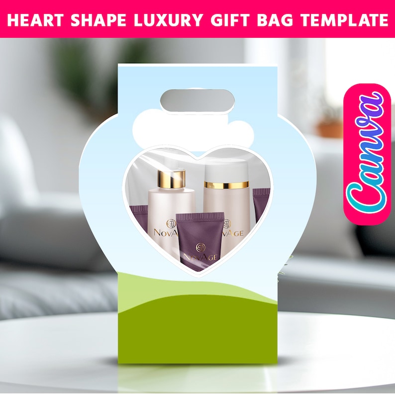 Heart Shape Handbag Gift Box Template, Designer Handbag Gift Box ...