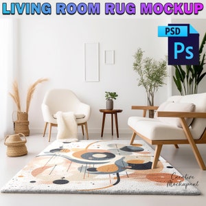 Living Room Rug Mockup | Living Room Carpet Mockup | Area Rug Mockup ...