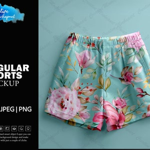 Regular Shorts Mockup | Change Background, Add Your Own Design via ...