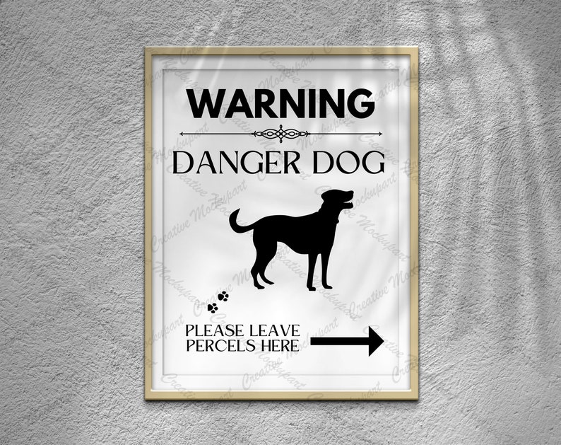 Danger Dog Sign Printable Pack, Dangerous Dog Leave Parcel Outside ...