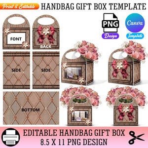 Designer Handbag Gift Box Template, Handbag Gift Box, Canva Luxury ...