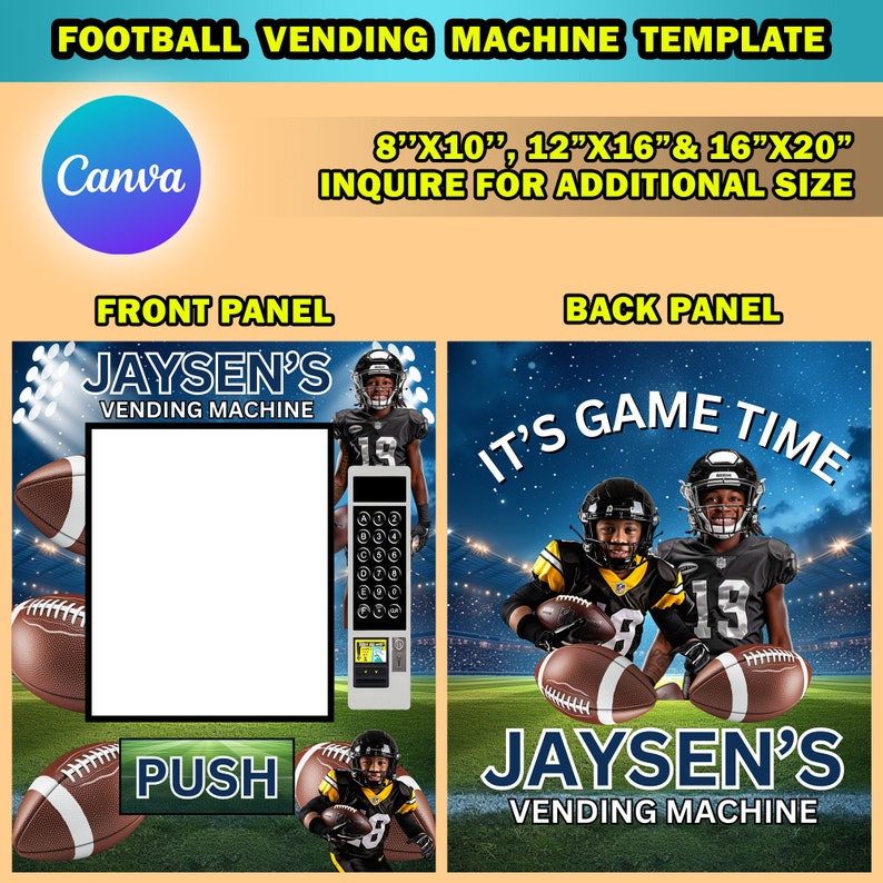 Editable Football Vending Machine Template, DIY Vending Machine for ...