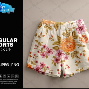 Regular Shorts Mockup | Change Background, Add Your Own Design via ...