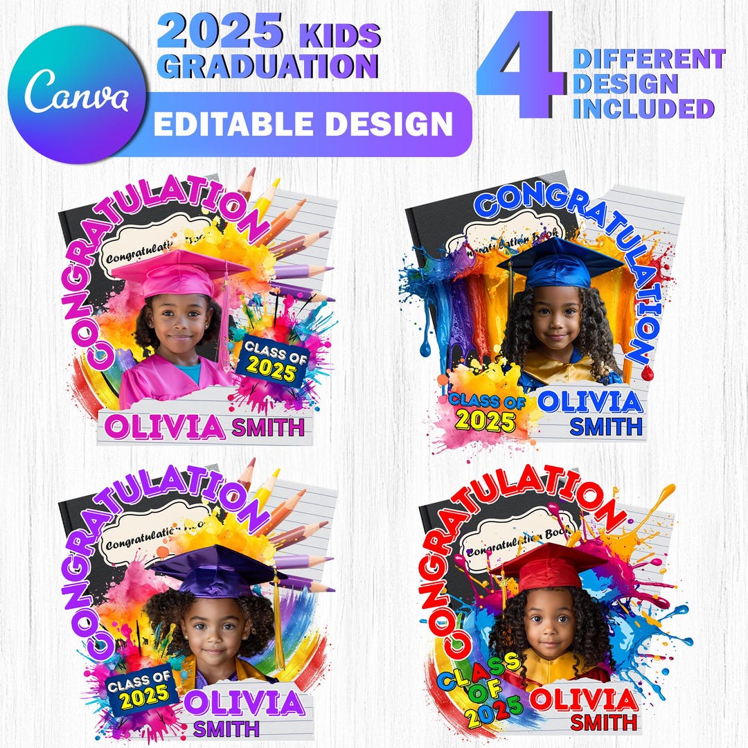 Kids Graduation Design Template, Grad Flyer, T-shirt Design, Grad Fan ...