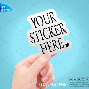 Hand Holding Sticker Mockup | Decal Mockup, Cute Sticker Mockups ...