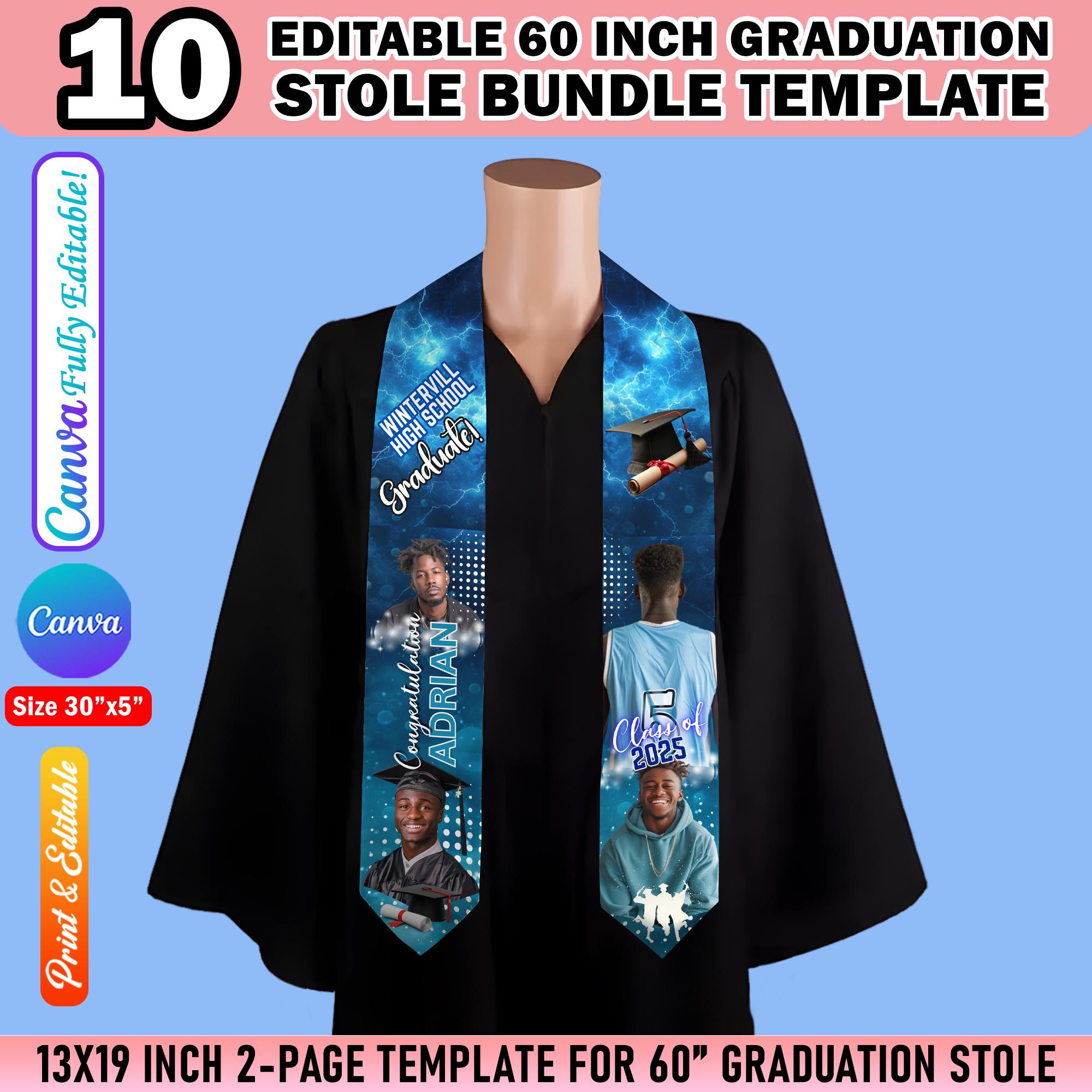10 Graduation Stole Template Design Bundle for Graduation Sash ...