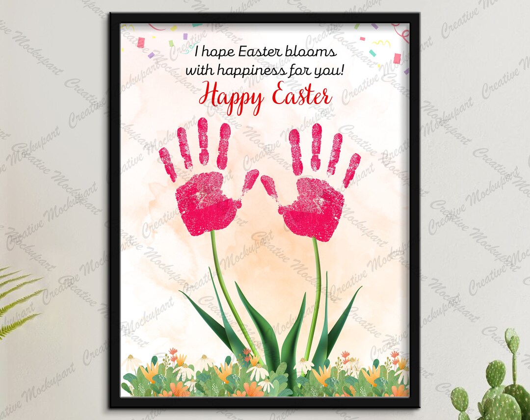 Hello Spring With DIY Flower Handprint Art, Easter Tulip Craft for Kids ...