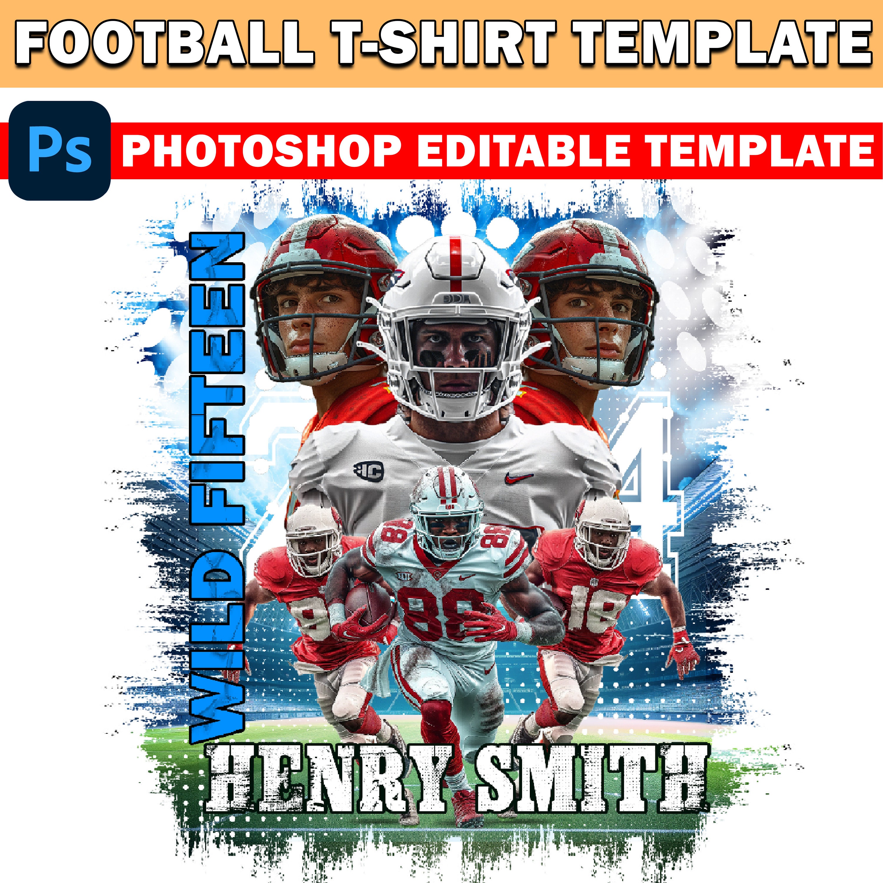 Football Game Day T Shirt Template, Football T Shirt Design, Photoshop ...