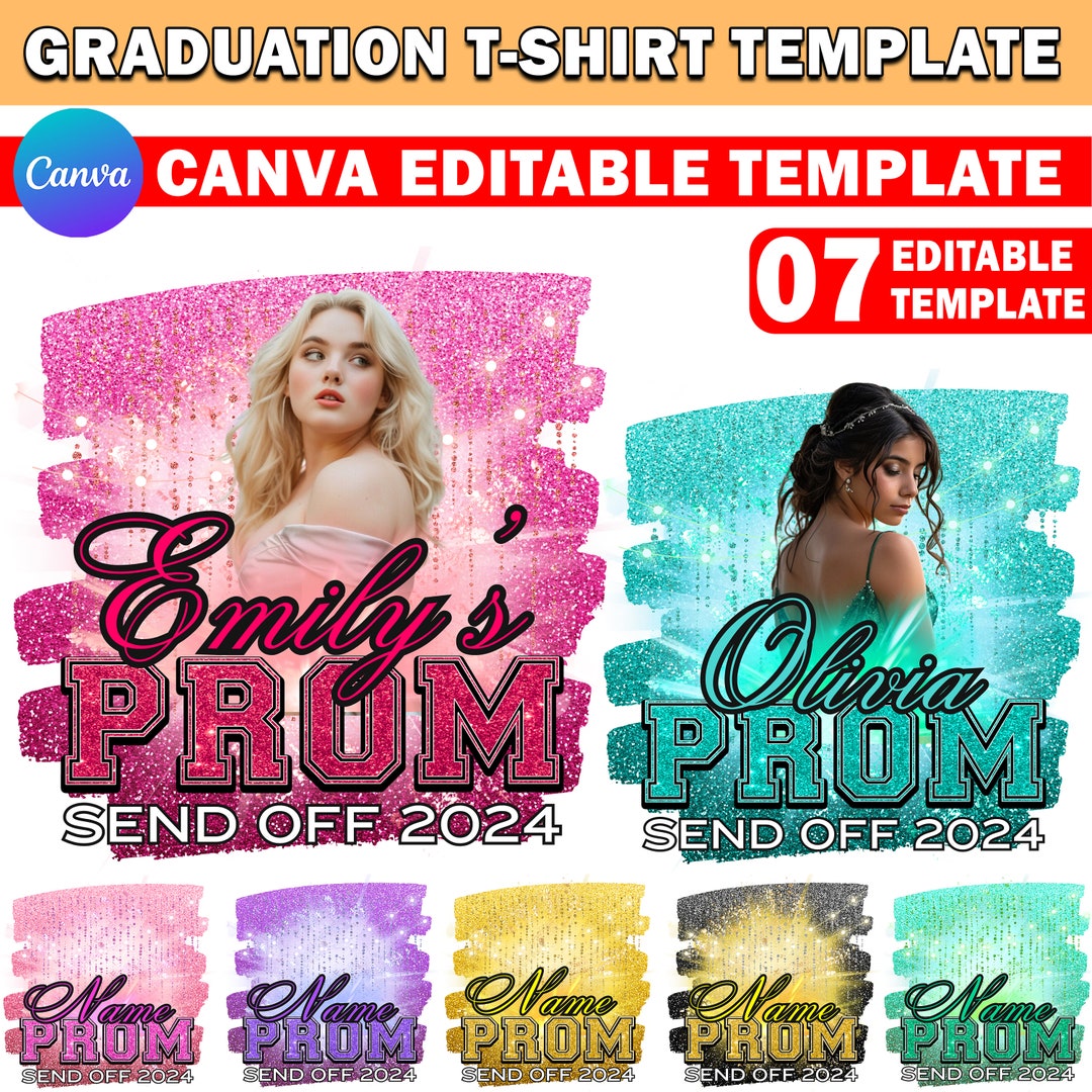 Prom Send off T Shirt Design Bundle, 2024 Graduation T Shirt Design ...