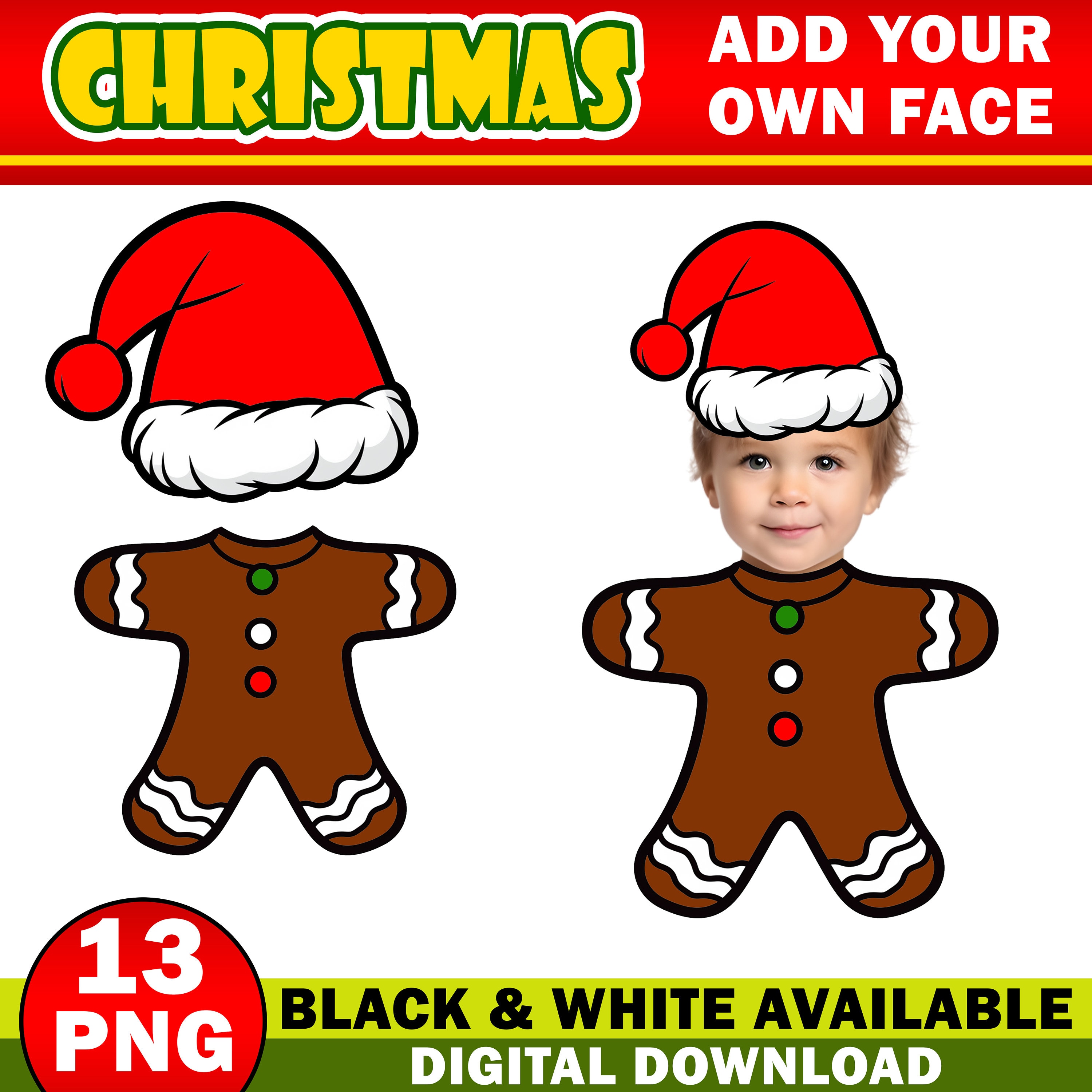 13x Christmas Add Your Own Photo Picture PNG MEGA Bundle, Santa Elf ...