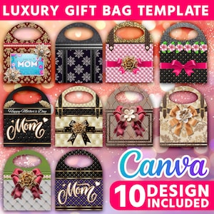 Canva Editable 8.5x11 Luxury Handbag Gift Box Design Template Bundle ...