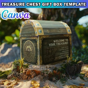 Treasure Chest Gift Box Canva Template, Foam Board Pirate Treasure ...