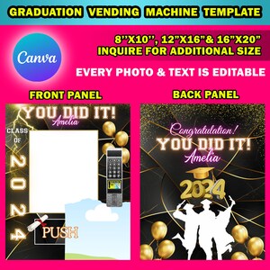 Canva Graduation Vending Machine Template, 2024 Senior DIY Graduation ...