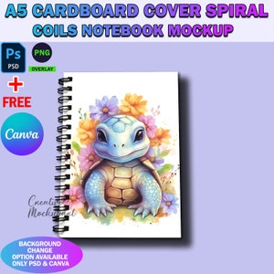 Dye Sublimation A5 Cardboard Cover Spiral Coils Notebook Mockup, A5 ...