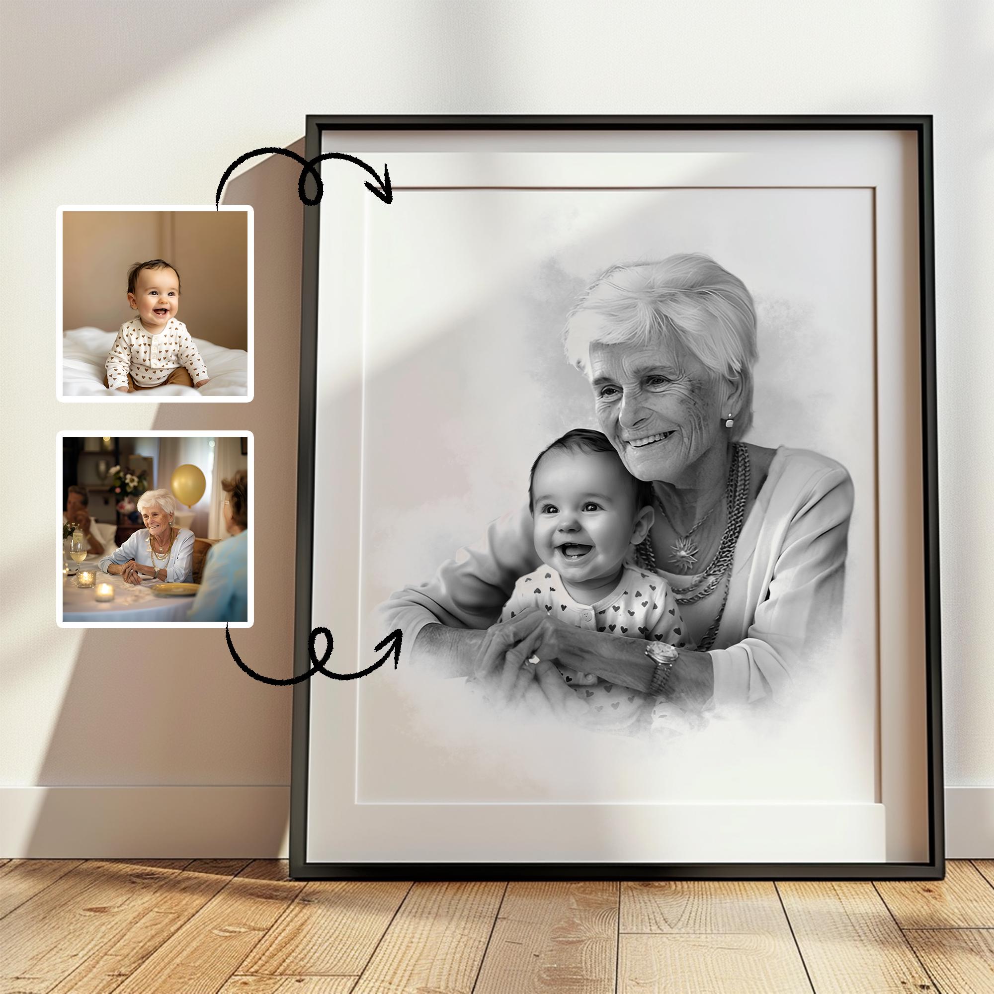 Add Deceased Loved Person to Photo, Custom Memorial Portrait Include ...