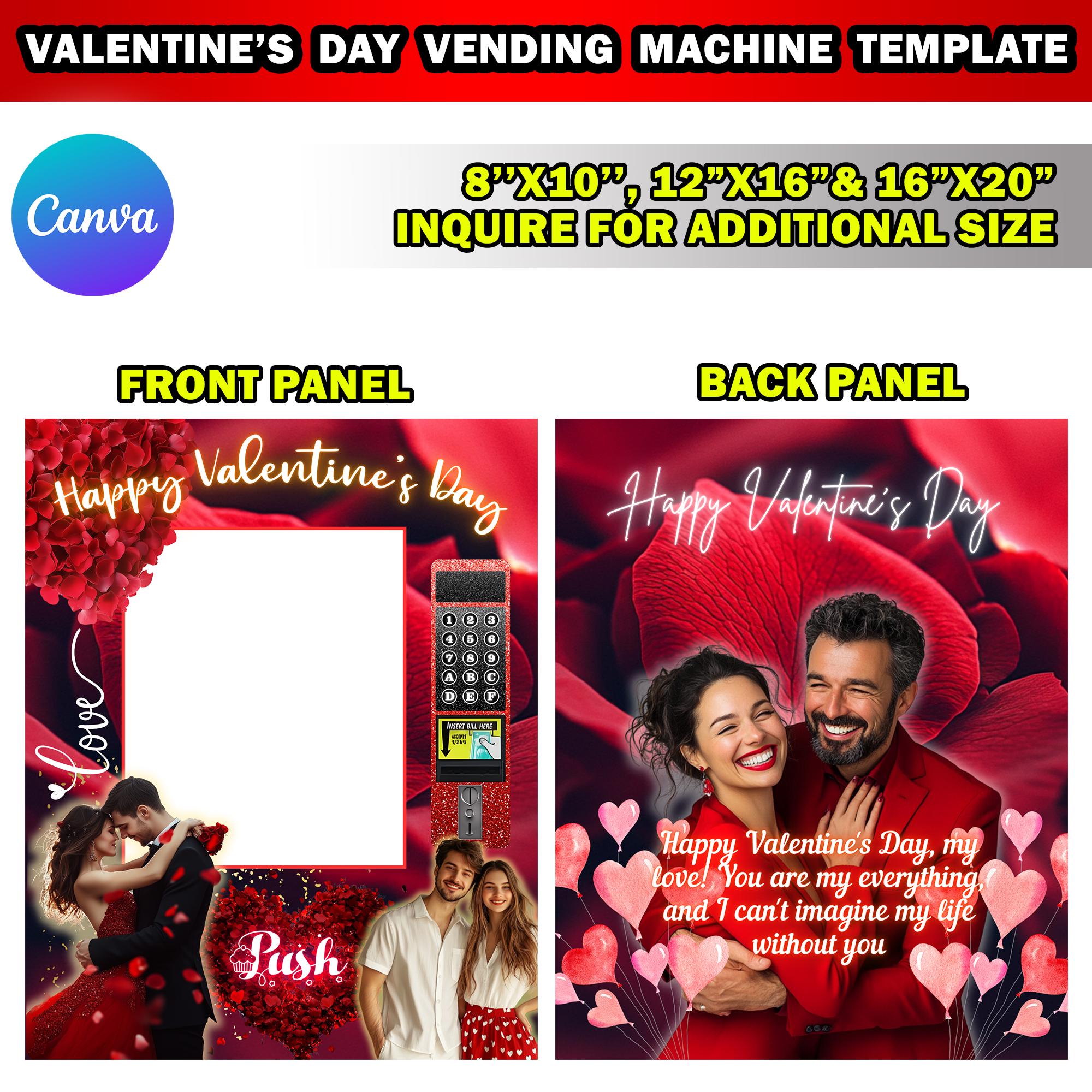 Valentine's Day Vending Machine Template, DIY Editable 8X10, 12x16 ...