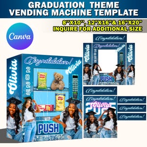 Canva Graduation Vending Machine Template, 2025 Senior DIY Graduation ...