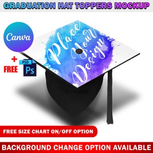 Dye Sublimation Canva Graduation Hat Topper Mockup, Grad Cap Topper ...