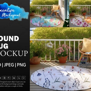 Round Rug Mockup | Round Carpet Mockup |circle Rug Mockup, Add Your Own ...