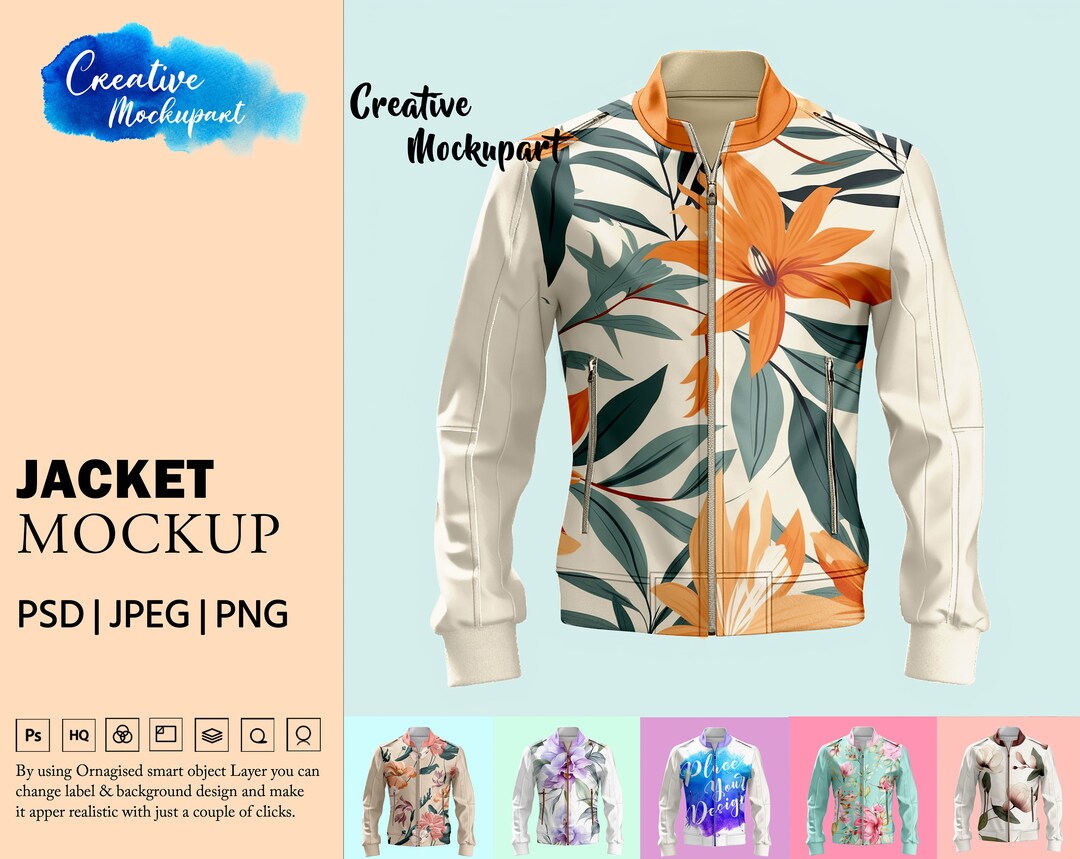 Jacket Mockup | Bomber Jacket Mockup | Change Background, Add Your Own ...