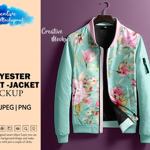 Polyester Coat Jacket Mockup | Bomber Jacket Mockup | Change Background ...