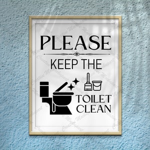 Please Keep the Toilet Clean Sign - Etsy