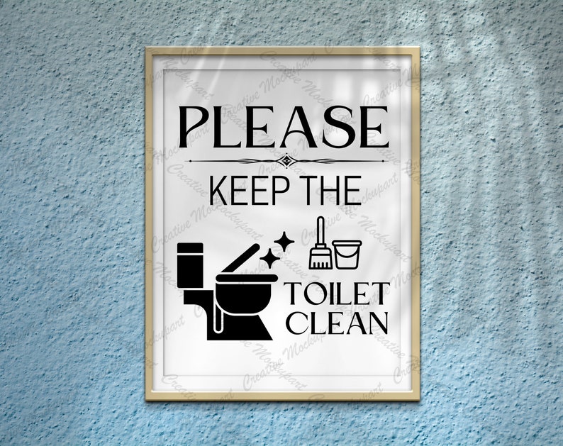 Please Keep the Toilet Clean Sign - Etsy