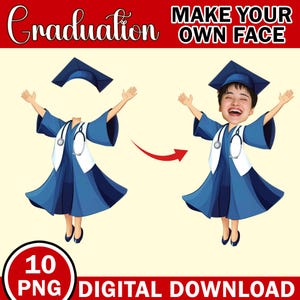 DIY Nurse Graduate Yourself PNG, Graduation Add Your Own Photo Face ...