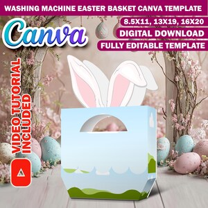 Easter Gift Box Canva Template Foam Board Easter Basket Gift Box