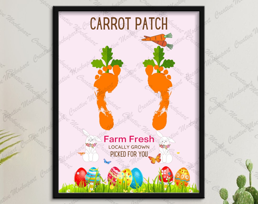 Easter Carrot Patch Farm Handprint Craft and Sign Kid's - Etsy