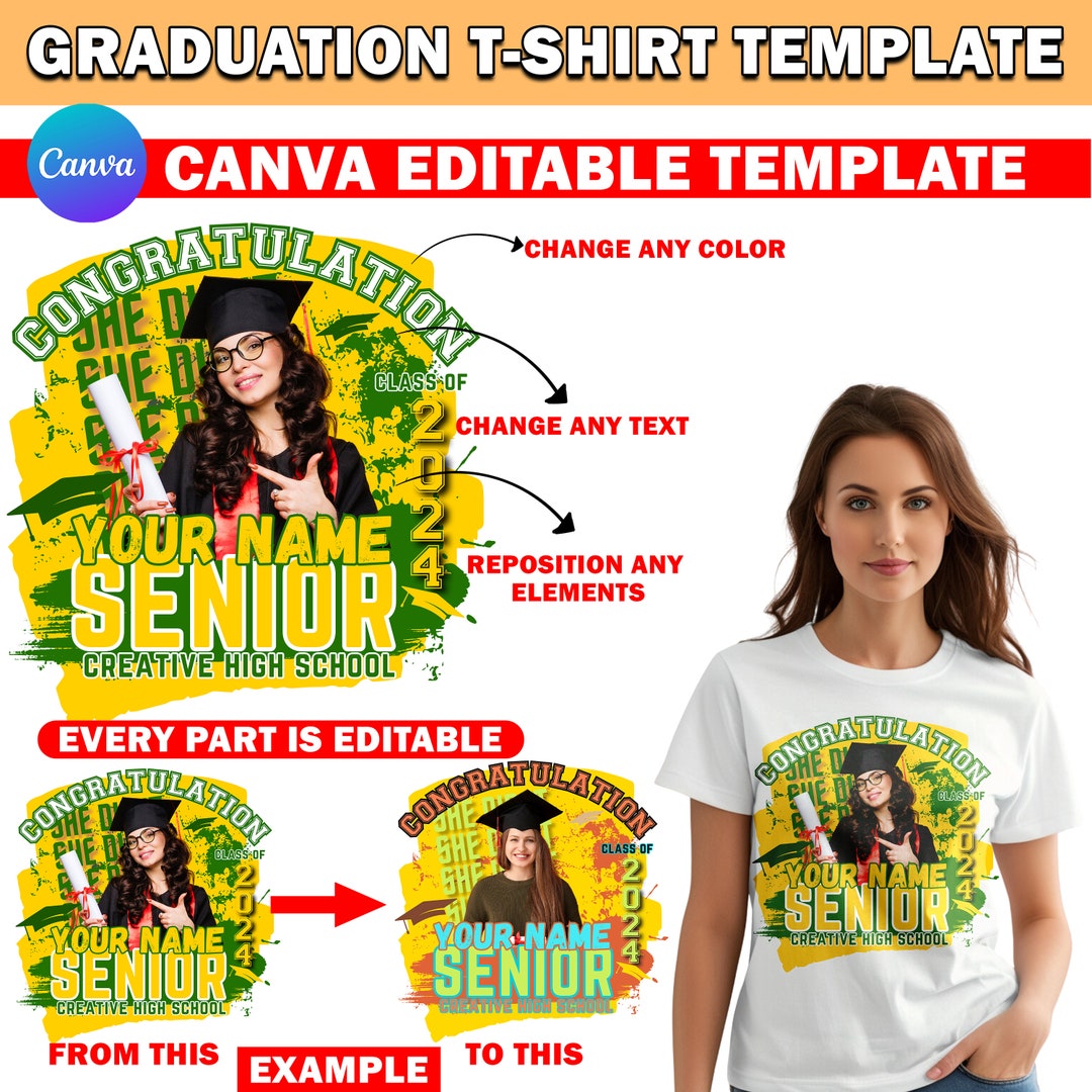 Senior T-shirt Design Template, Senior Night, Editable Canva Design, T ...