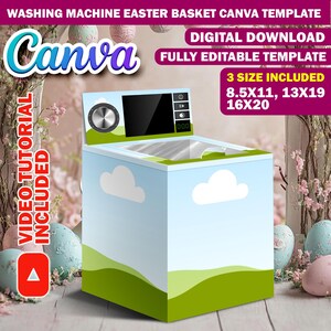 Top Load Washing Machine Gift Box Canva Template, Foam Board Easter ...
